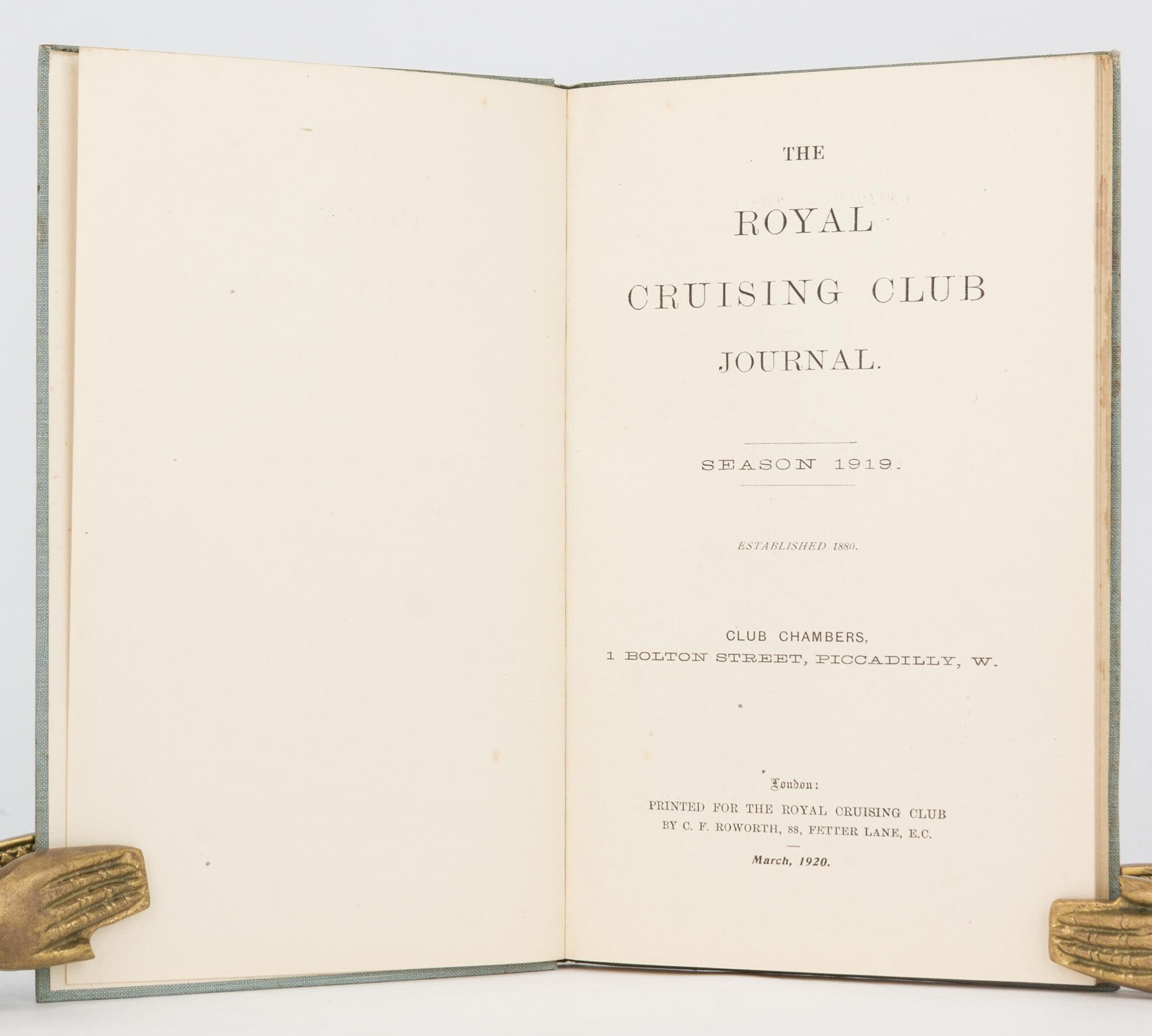 The Royal Cruising Club Journal. Season 1919 | First Edition